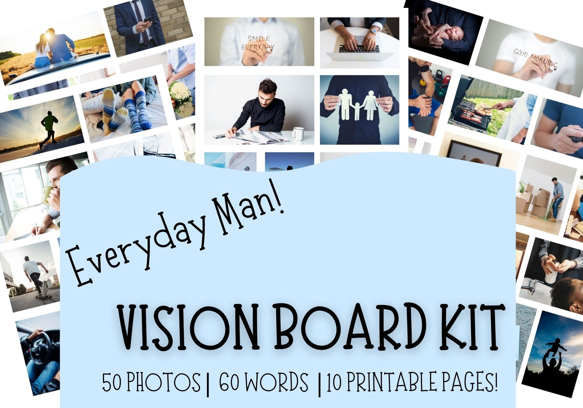Vision Board Kit for Men Vision Board Printables Vision - Etsy