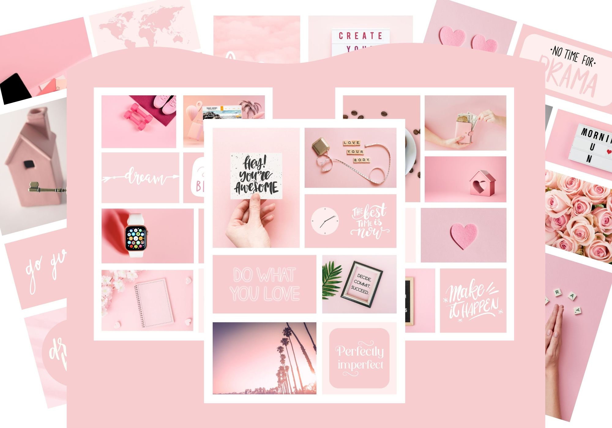 Vision Board Printable Vision Board Kit for Women Pink - Etsy