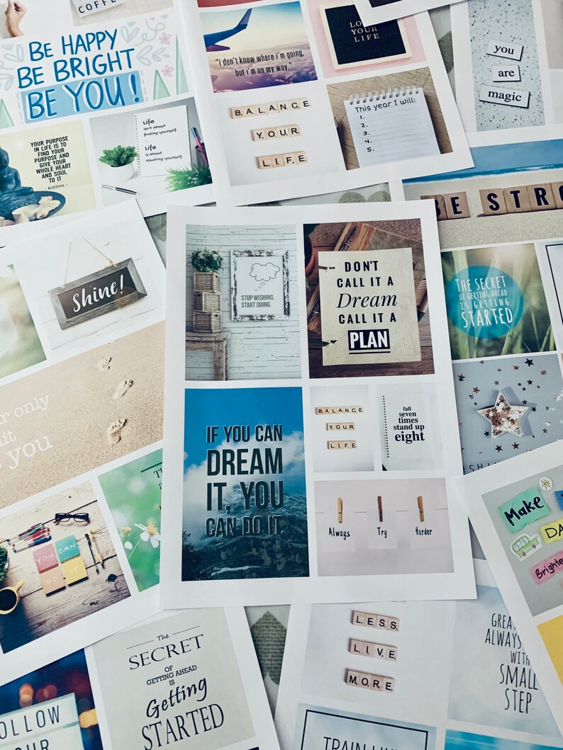 Vision Board Kit Vision Board Printable Vision Board Cards | Etsy Canada