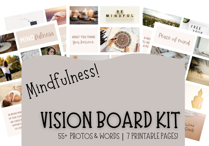 Vision Board Printable Vision Board Kit Mindfulness Vision - Etsy