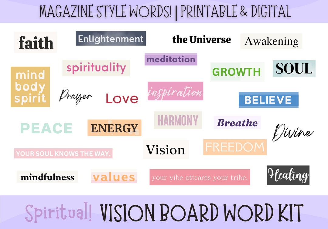 Spiritual Vision Board Printable Vision Board Digital - Etsy
