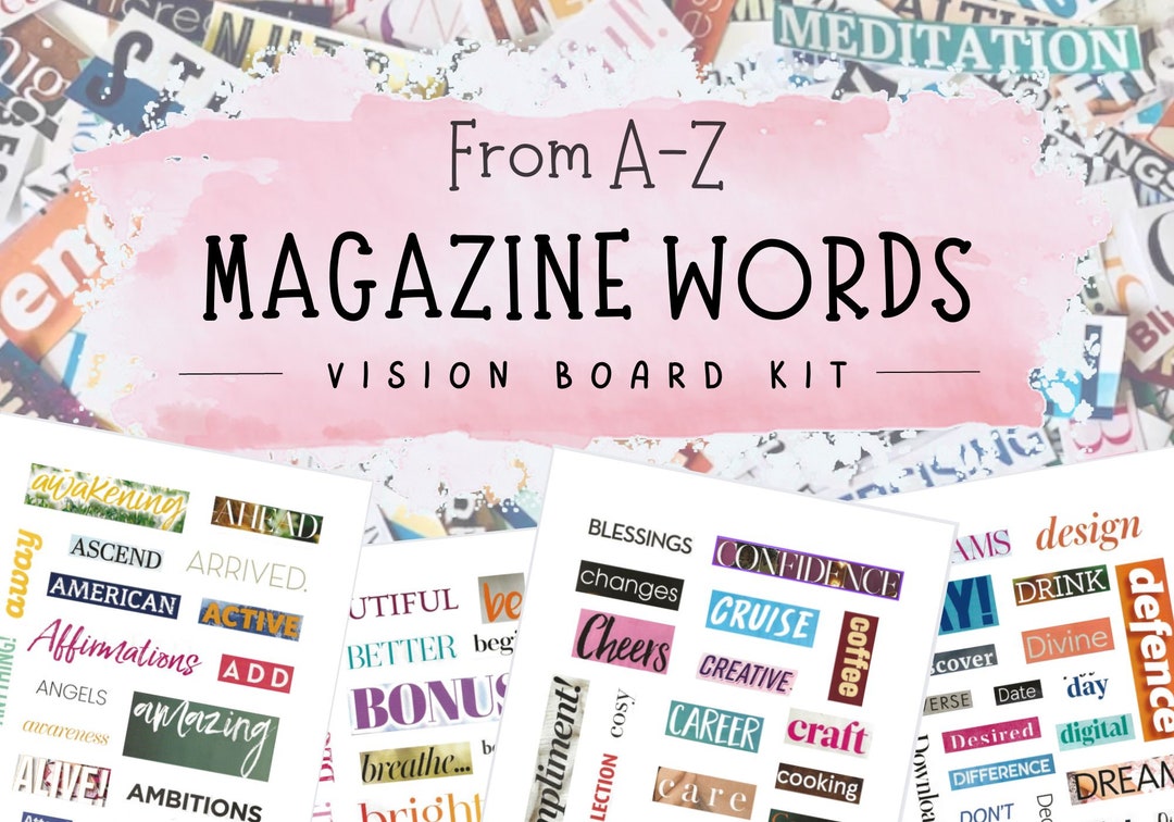 Printable Magazine Words for Vision Board Kit Printable - Etsy