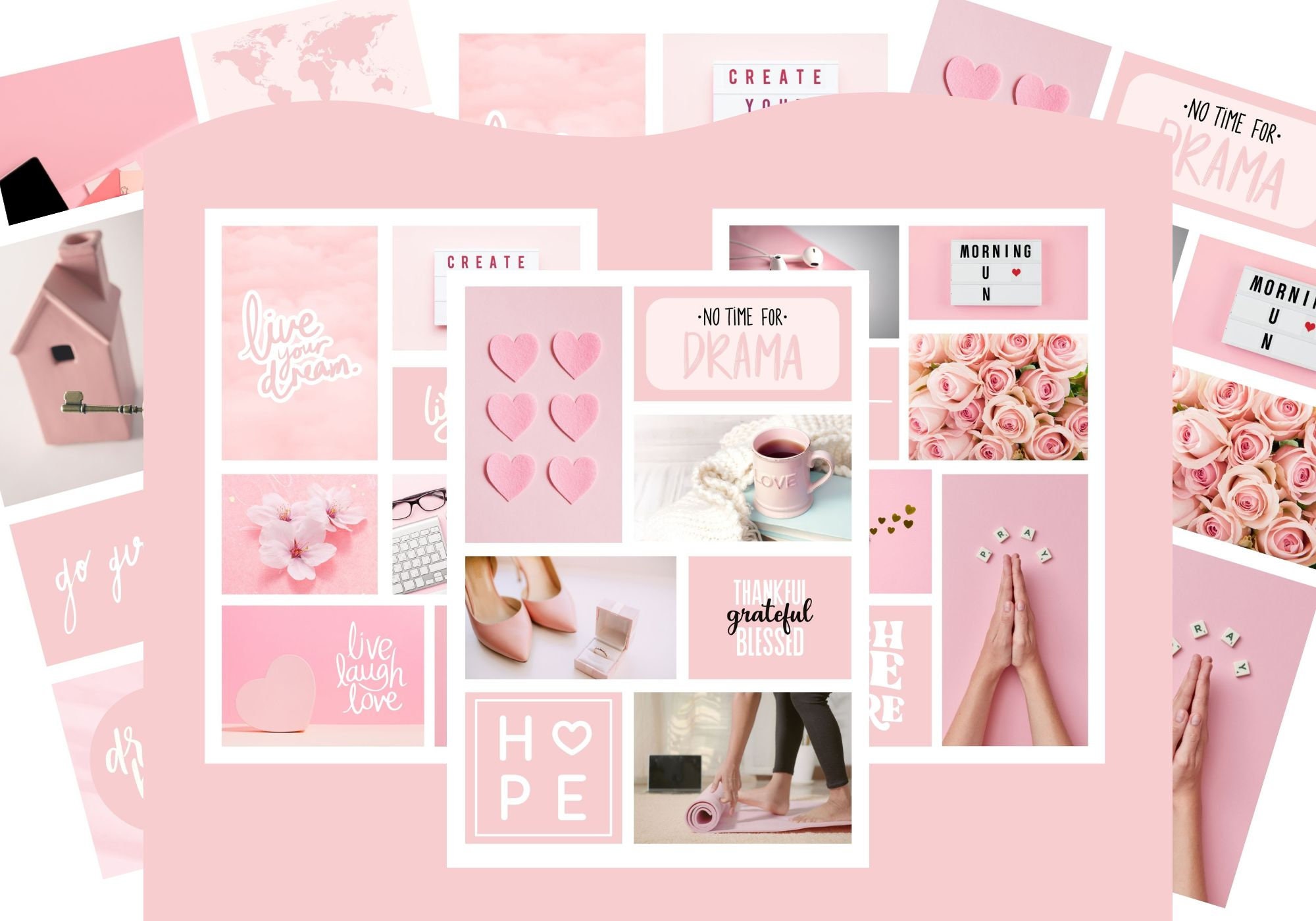 Vision Board Printable Vision Board Kit for Women Pink - Etsy
