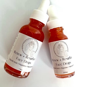 Renew + Resurface Face Drops - Glycolic Acid + Peptides + Niacinamide ...