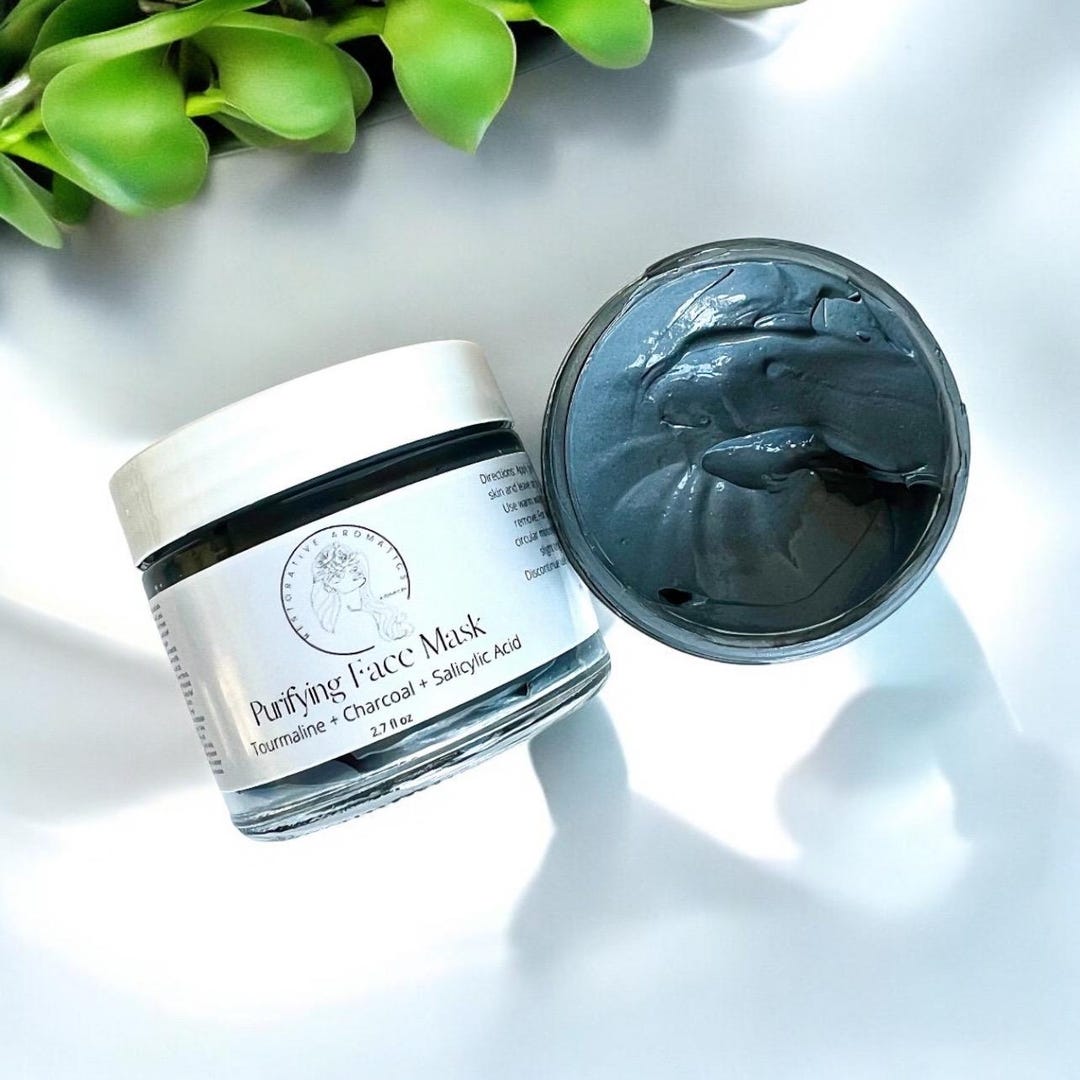 Purifying Detox Face Mask - Tourmaline + Charcoal + Salicylic Acid ...