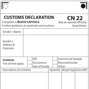 CN22 Customs Declaration Labels Postage Stickers - Etsy
