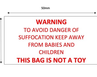Toy Warning Labels Not Suitable for Children Under Three Years Stickers ...
