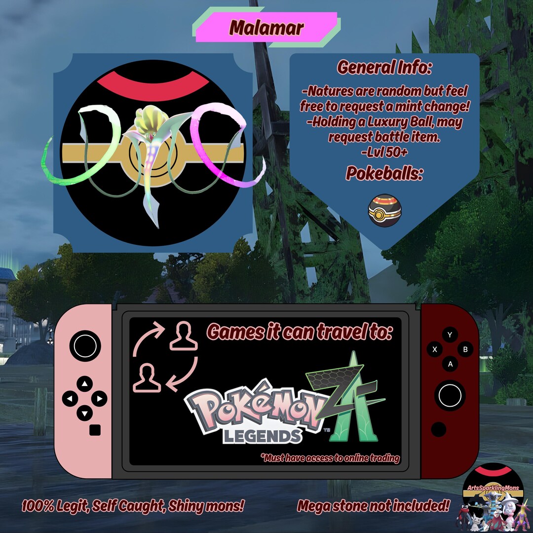 Shiny Malamar | Pokemon Legends ZA [mega] | Fast Trade - Etsy