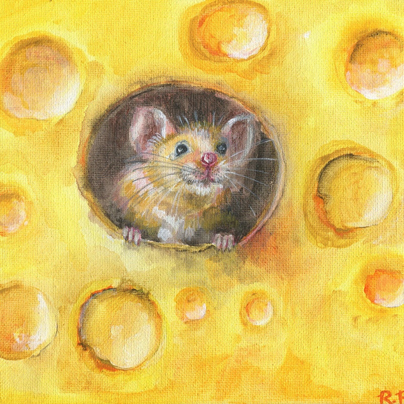 Mouse on Cheese - Etsy