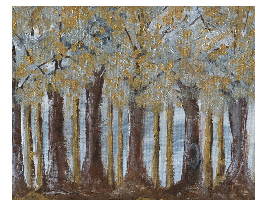 Gilded Grove | Art Print | Acrylic on Canvas - Etsy