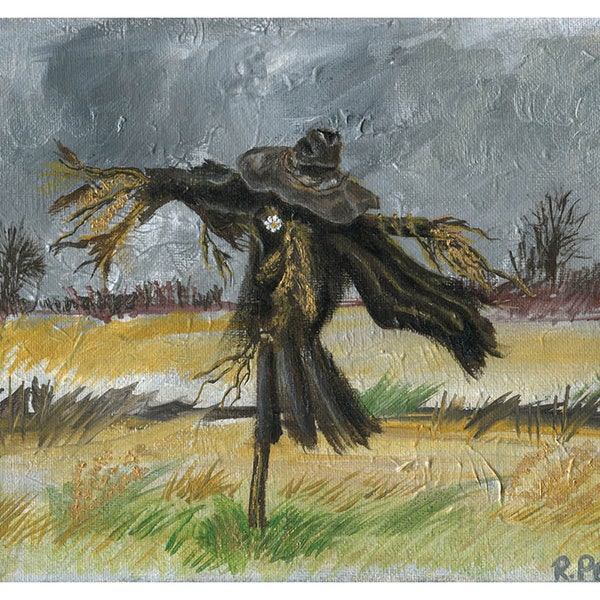 Scarecrow Art Canvas - Etsy
