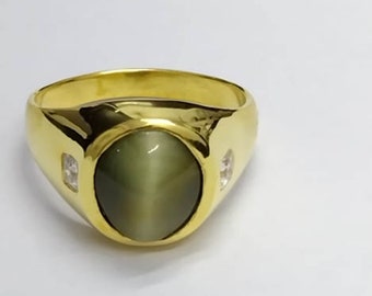 Natural Cats Eye Gold Ring - Etsy