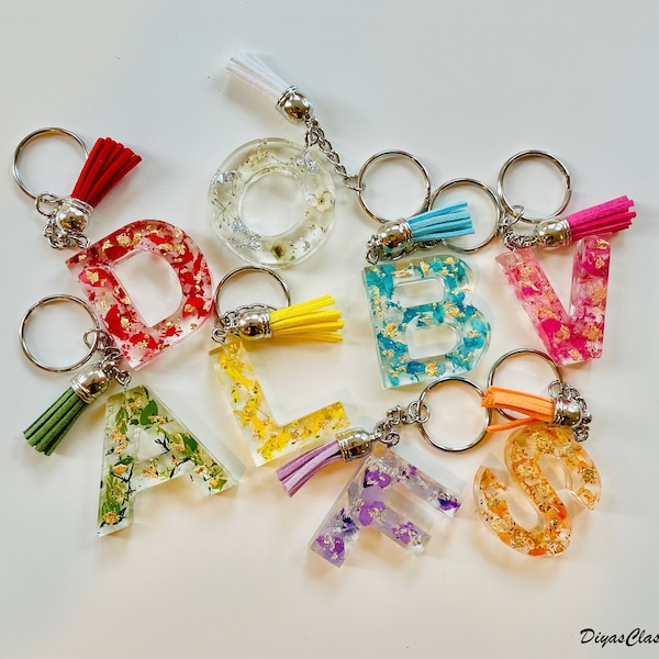 Resin Letter Keychain - Etsy