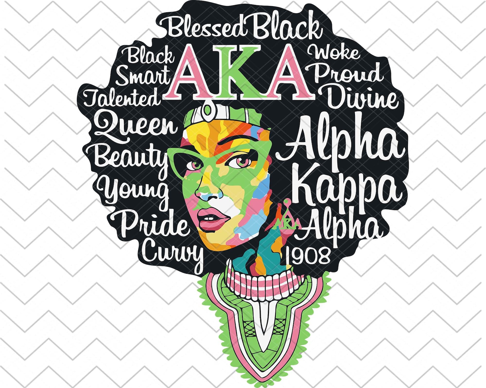 Alpha Kappa Alpha Sorority SVG Afro Woman AKA Sorority Girl | Etsy