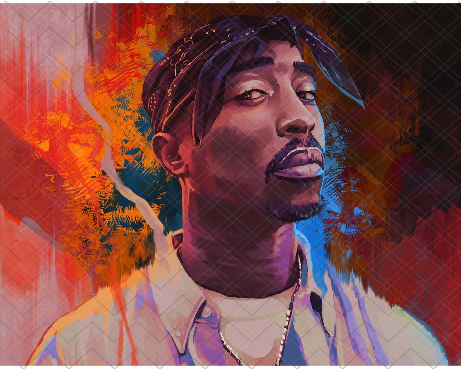 Tupac Shakur Portrait Painting Art Makaveli 2PAC Legends of | Etsy