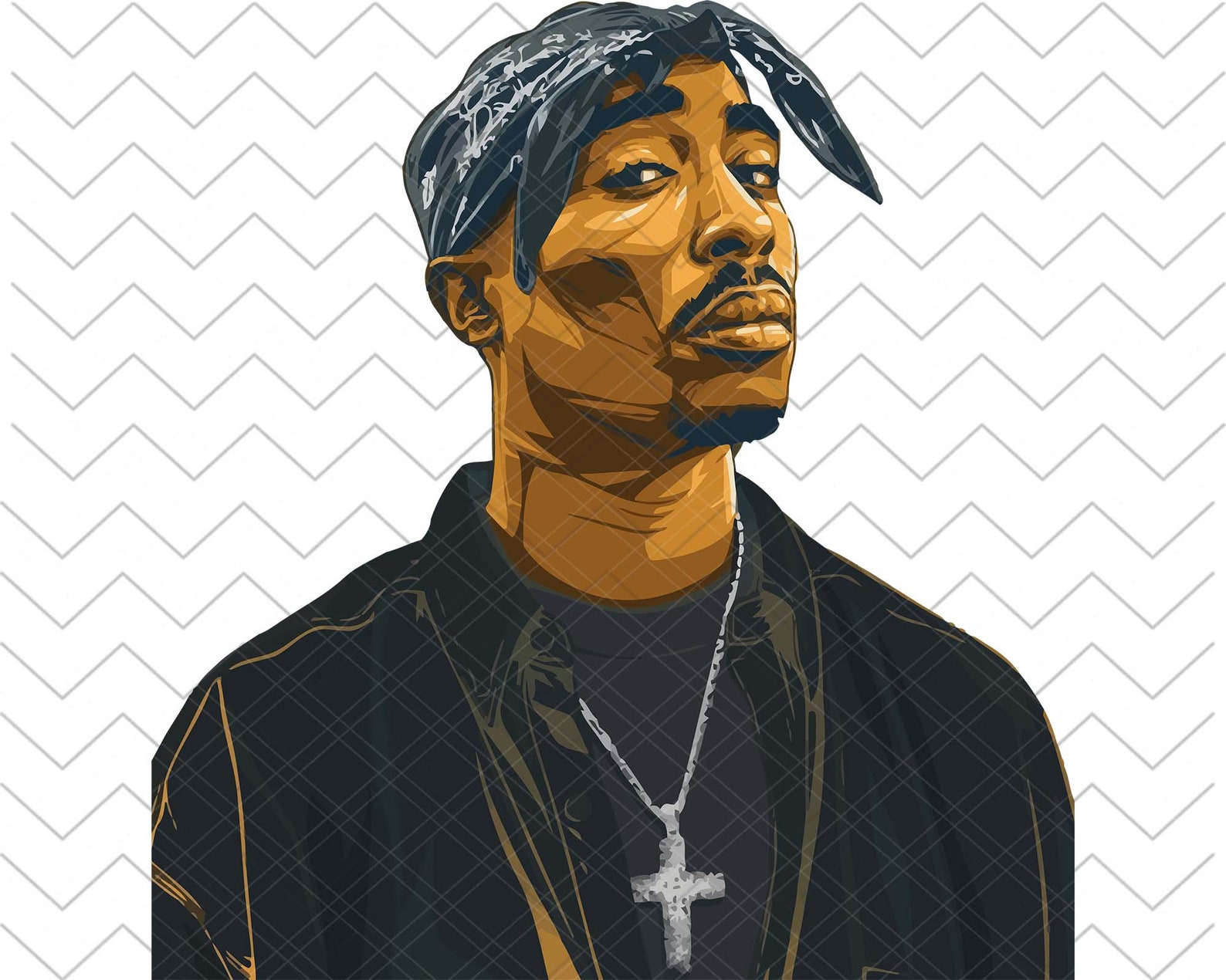 Tupac Shakur Legacy Art Makaveli 2PAC Cross Best 90s | Etsy