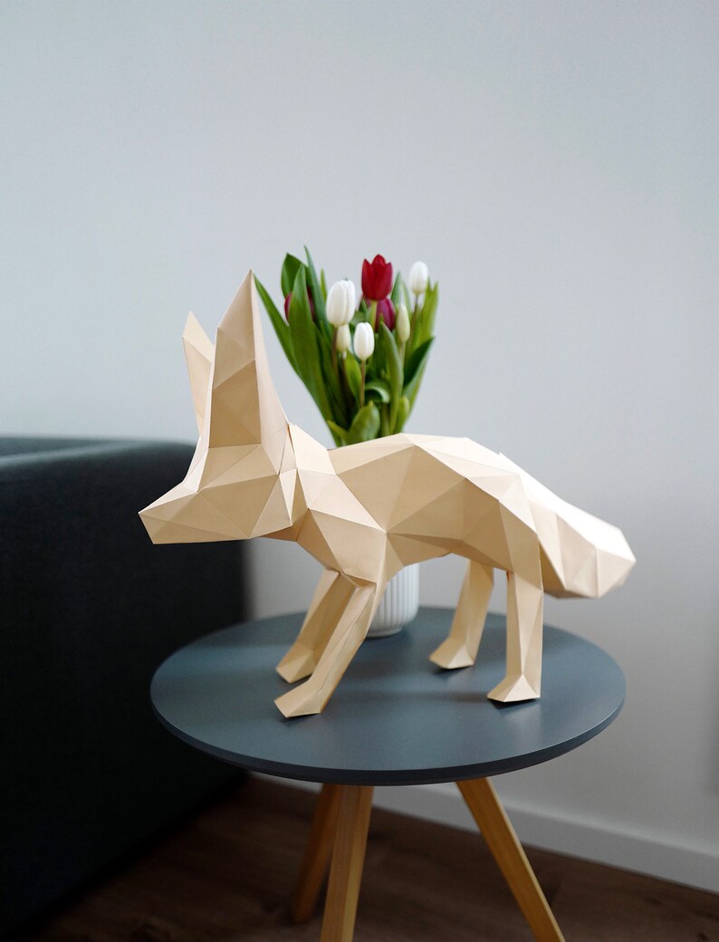 FENNEC FOX papercraft KIT Poly paper pdf template 3D | Etsy