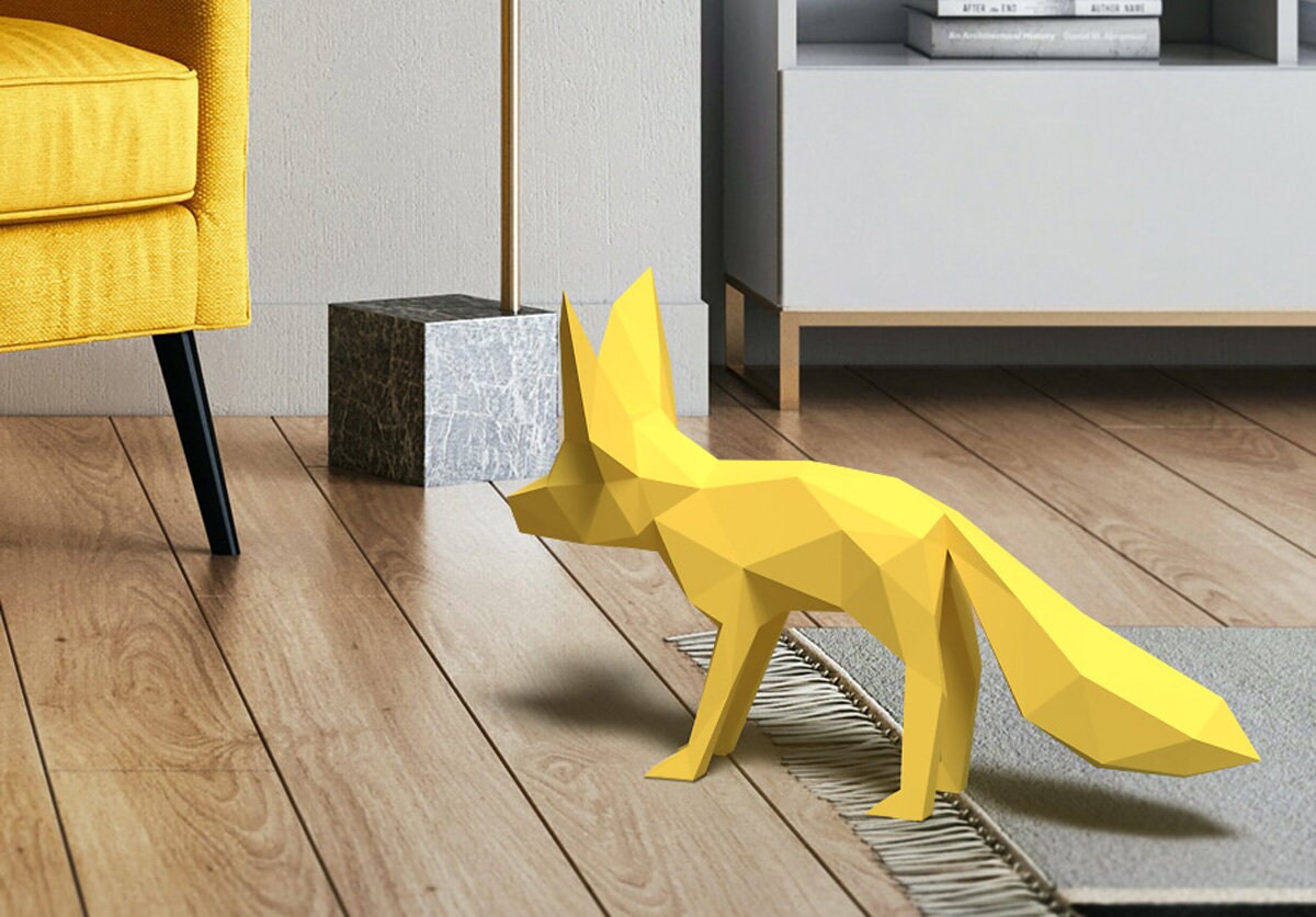 FENNEC FOX Sculpture Origami Papercraft Design Template 3D - Etsy