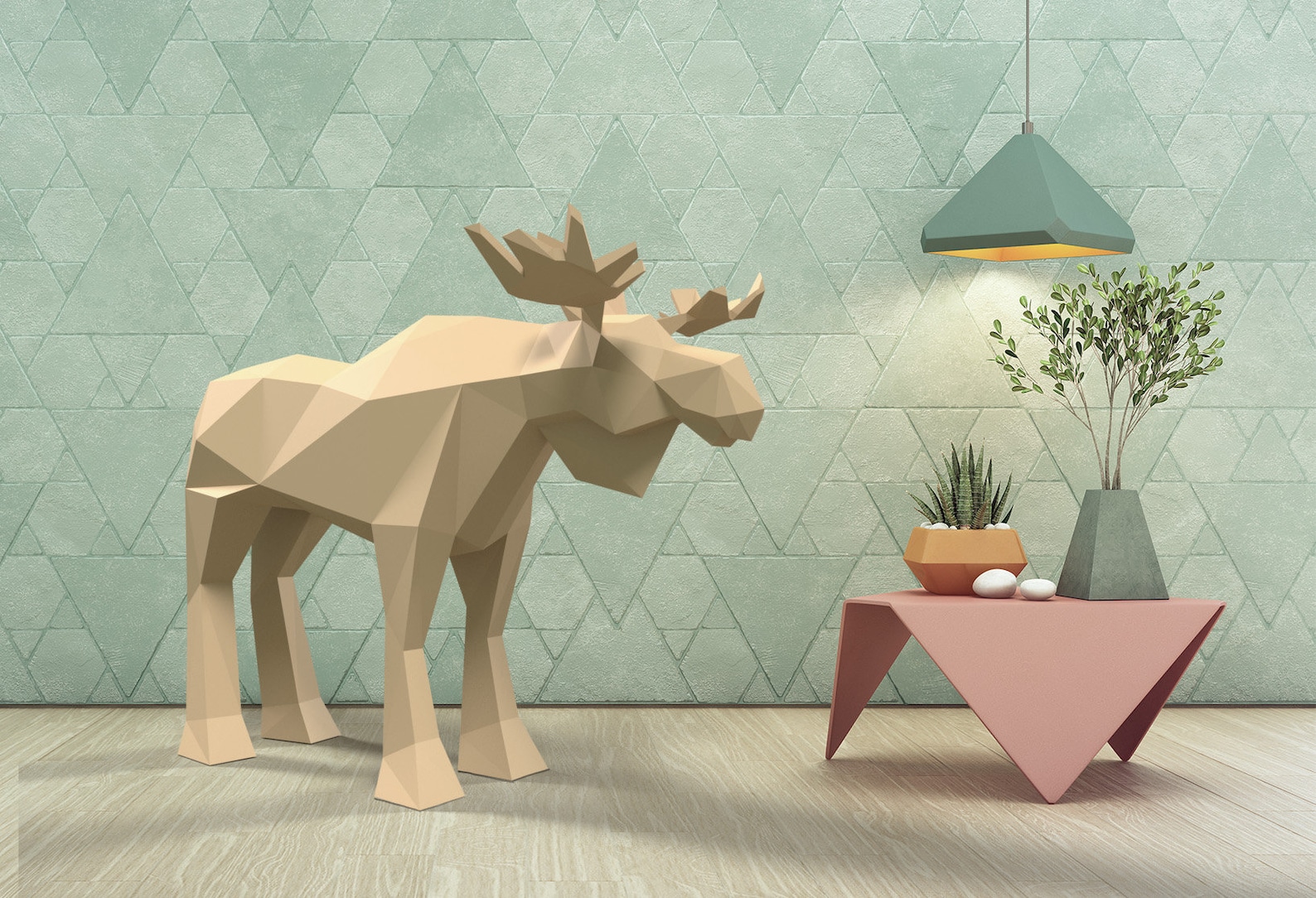 Large MOOSE Sculpture Papercraft Design Template 3D - Etsy