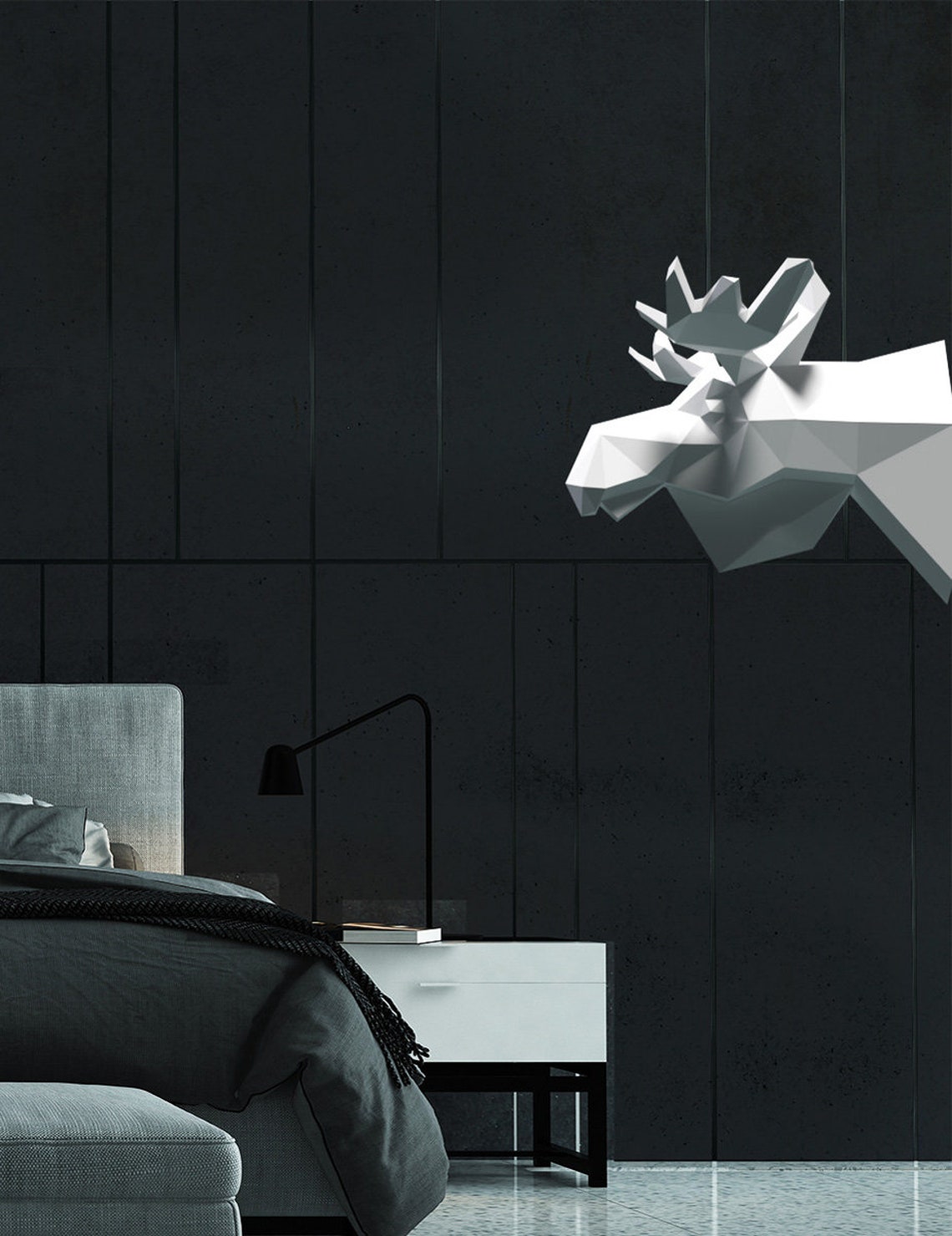 MOOSE Trophy, Papercraft Design Template, 3D Papercraft Moose, Low Poly ...