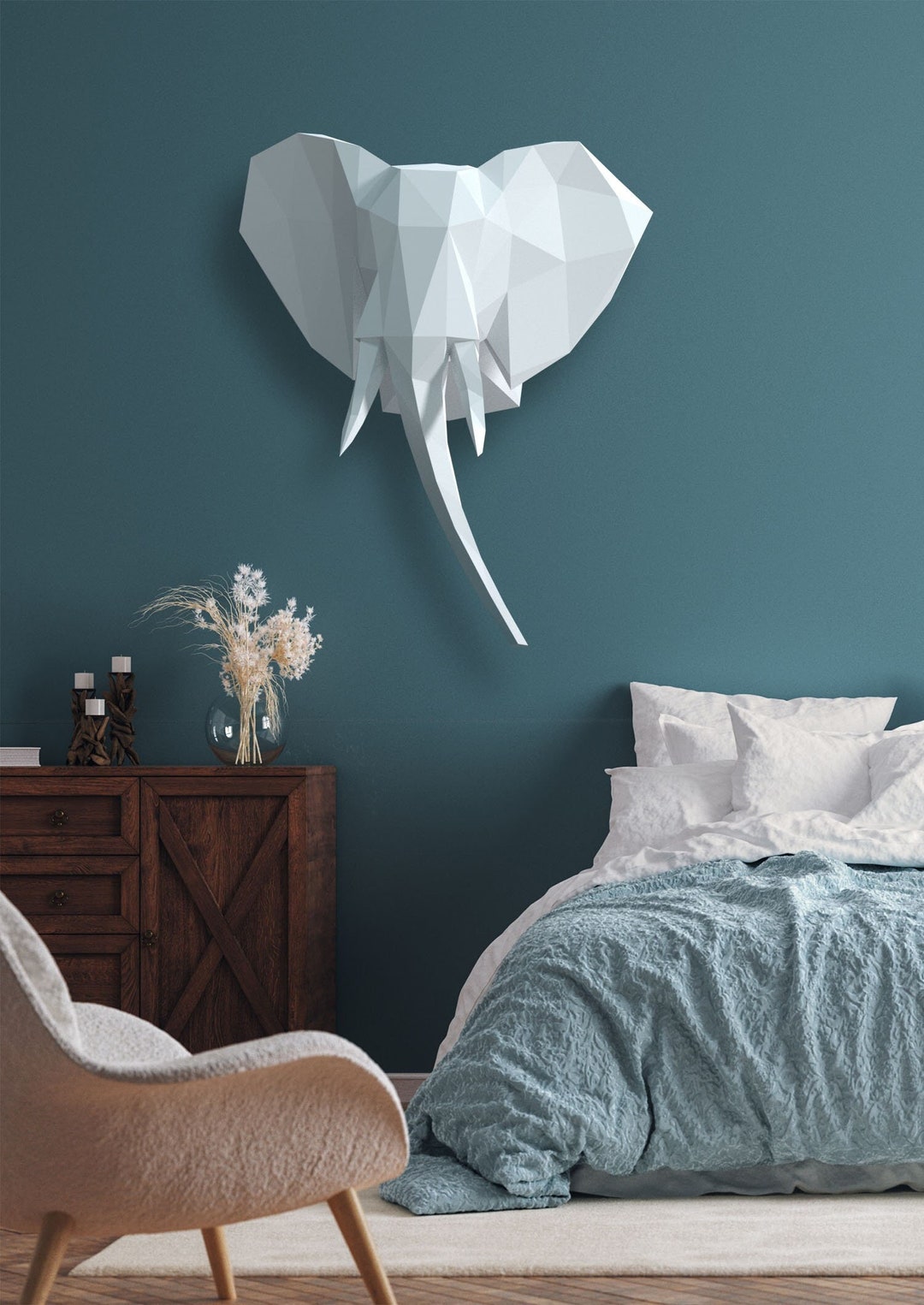 ELEPHANT TROPHY Papercraft Template 3D Papercraft Elephant - Etsy