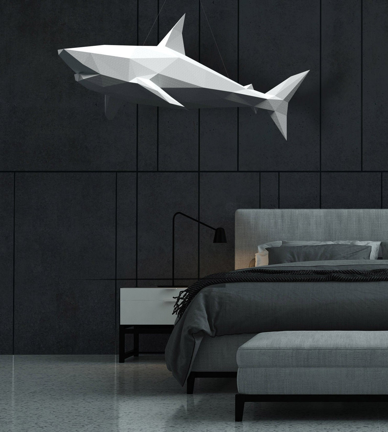 SHARK Sculpture, Papercraft Shark, 3D Papercraft Shark, Low Poly ...