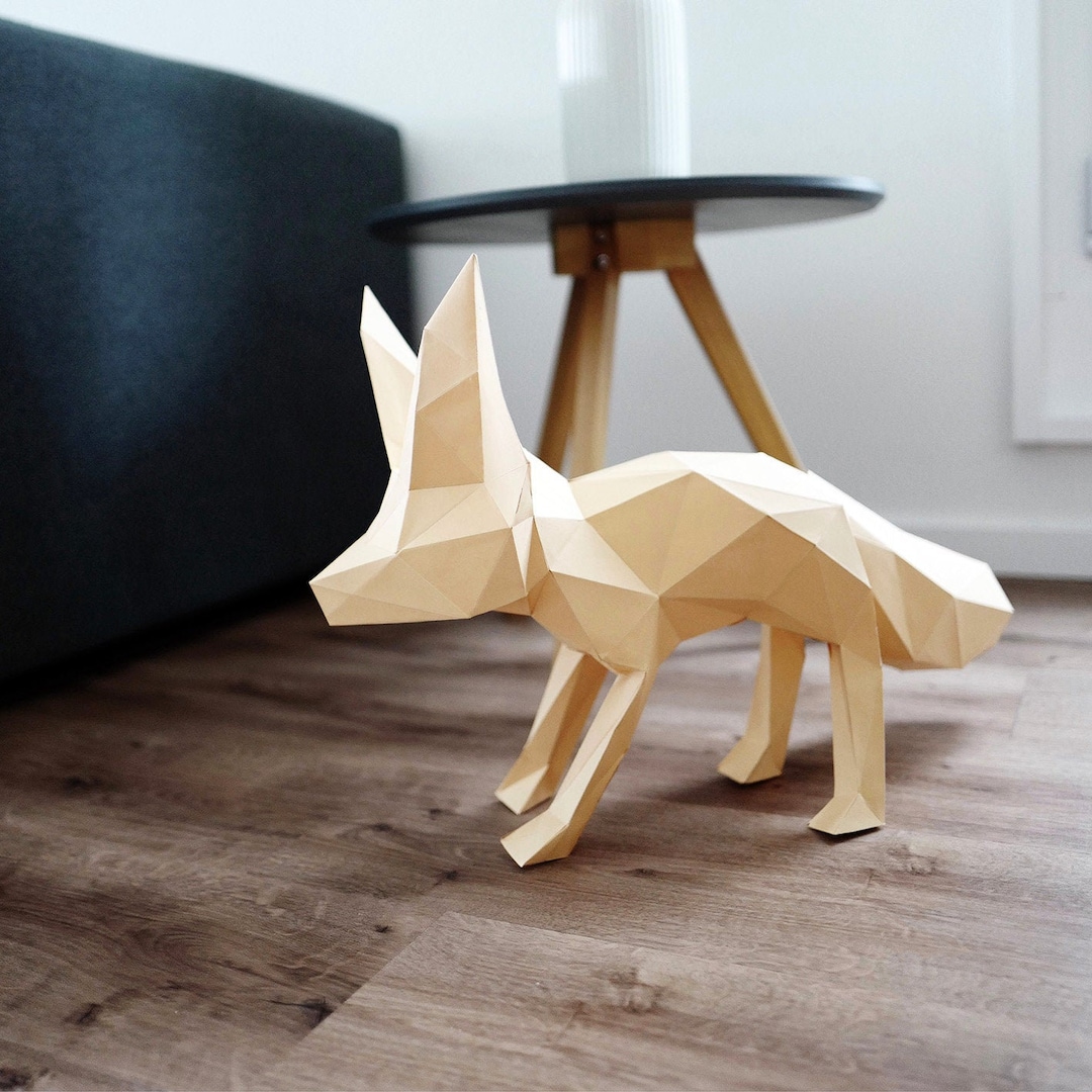 Fennec Fox Sculpture, 3D Papercraft Template (PDF) - Etsy