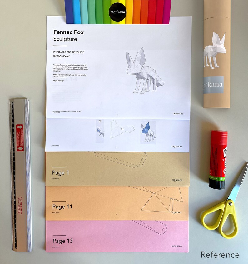 Fennec Fox Sculpture, 3D Papercraft Template (PDF) - Etsy