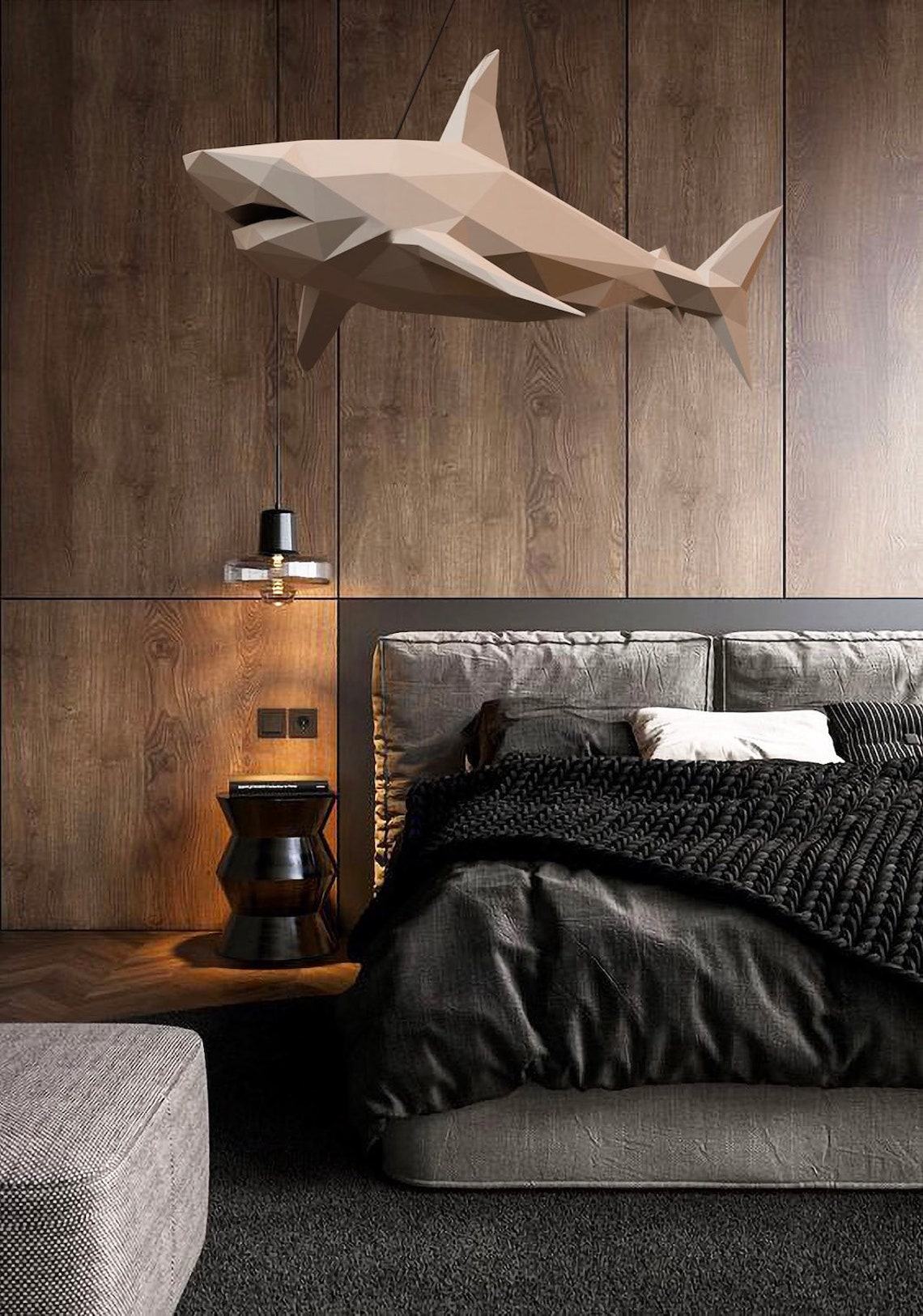 SHARK Sculpture, Papercraft Shark, 3D Papercraft Shark, Low Poly ...