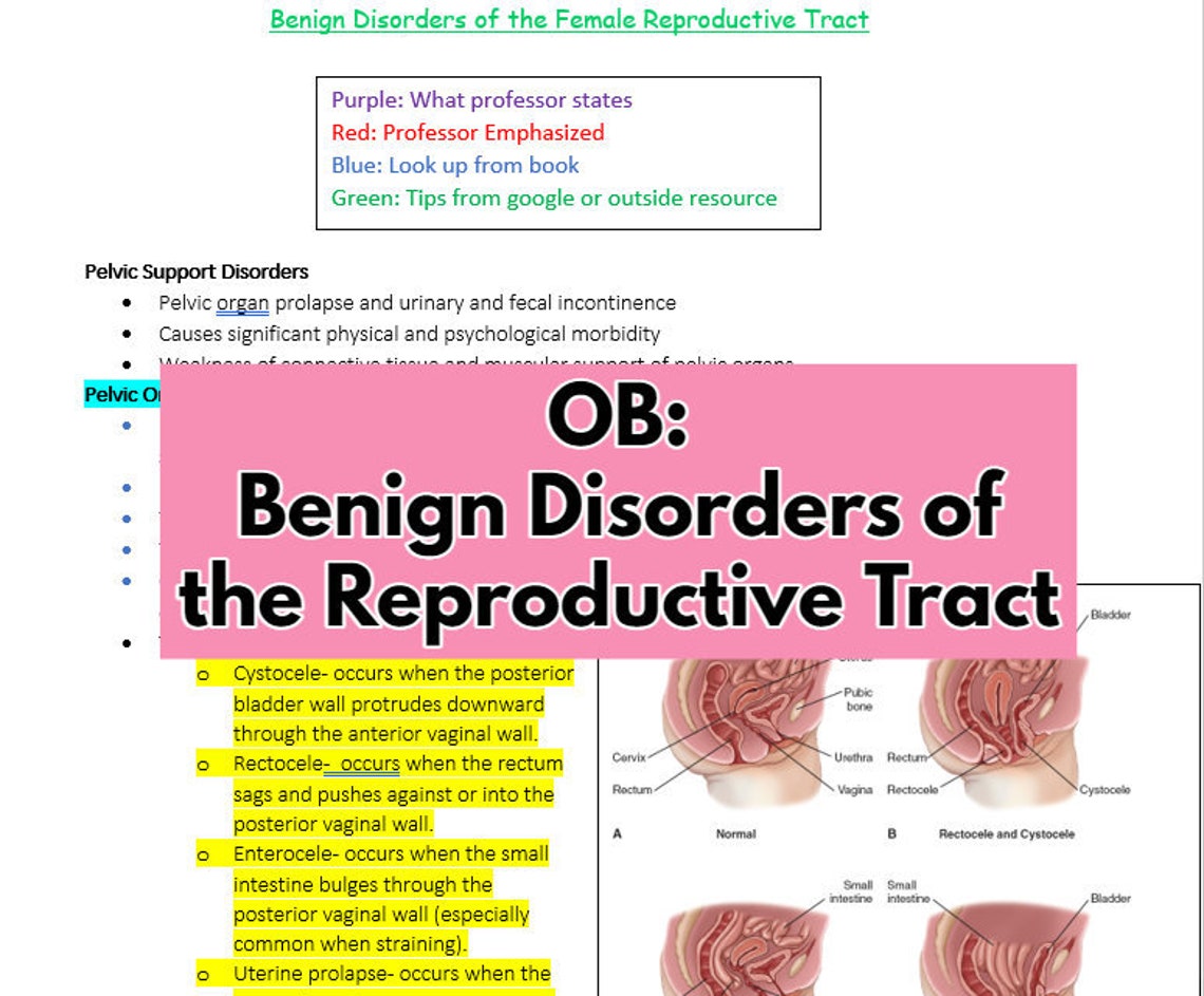 Benign Disorders of the Female Reproductive Tract - Etsy