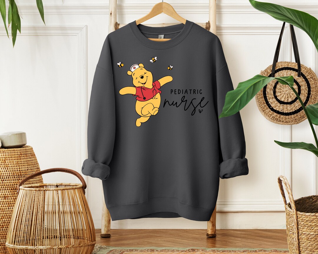 Adorable Winnie the Pooh Pediatric Nurse Crewneck Winnie the Pooh Peds ...