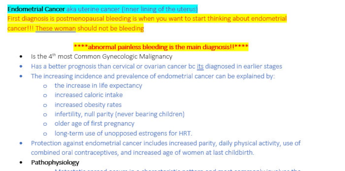 Cancers of the Female Reproductive Tract - Etsy