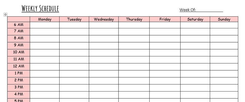 Printable Weekly Schedule - Etsy