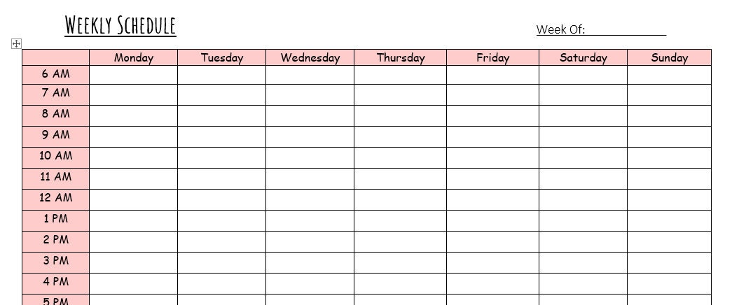 Printable Weekly Schedule - Etsy
