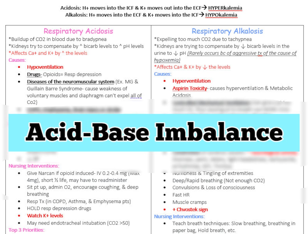 Acid-base Imbalance Nursing Study Guide - Etsy