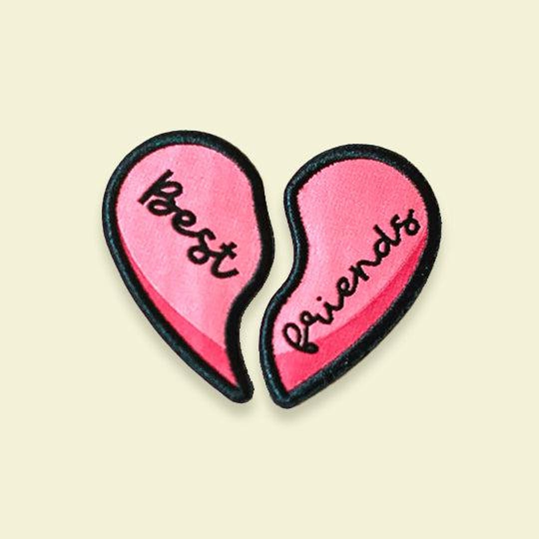 Best Friend Hearts Patch - Set of 2 - Personalized BFF Iron-on Patch ...