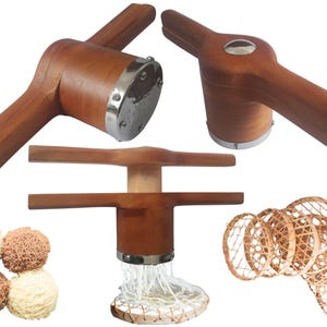 Handmade Sri Lankan String Hopper Maker: Wooden Idiyappam Press ...