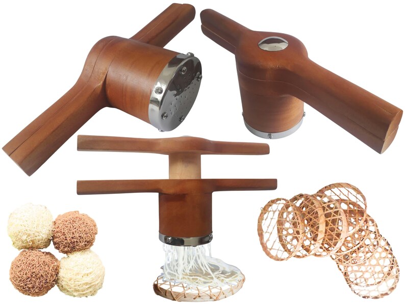 Handmade Sri Lankan String Hopper Maker: Wooden Idiyappam Press ...