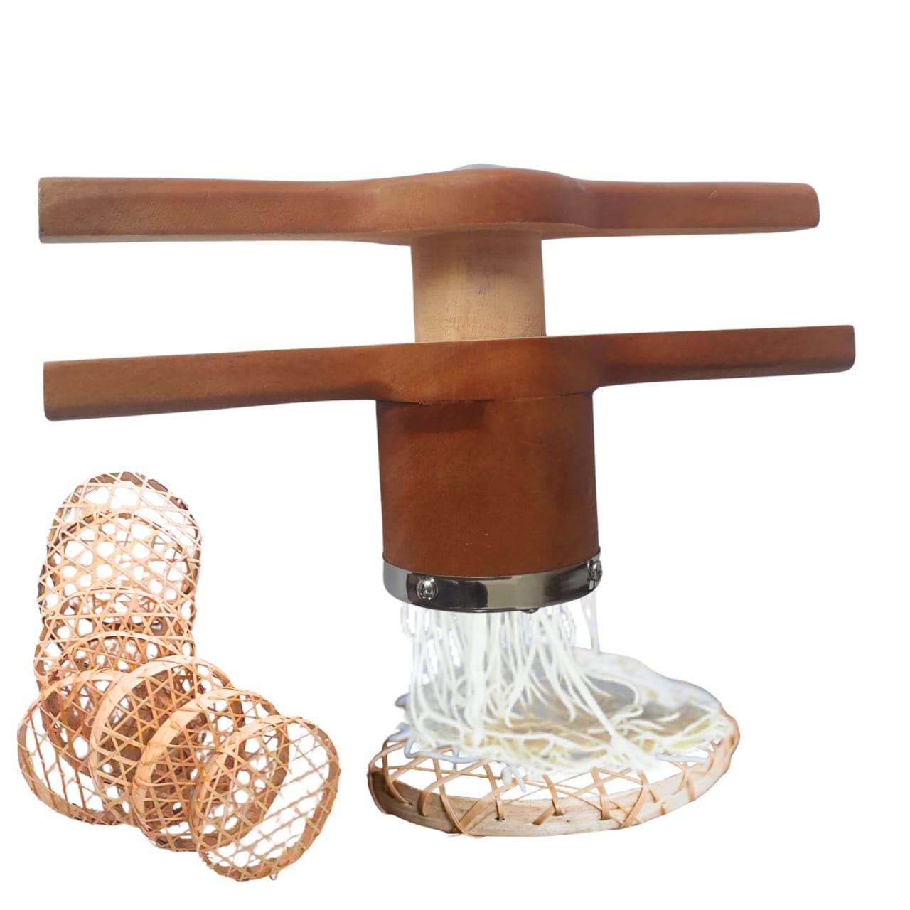 Handmade Sri Lankan String Hopper Maker: Wooden Idiyappam Press ...