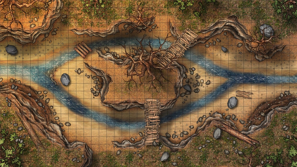 Flooding Ravine Dnd RPG Battlemap 39x22 - Etsy