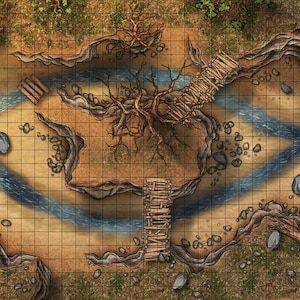 Flooding Ravine Dnd RPG Battlemap 39x22 - Etsy