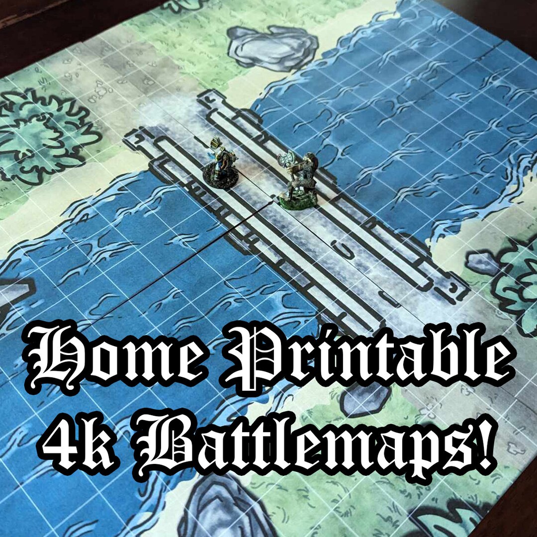 4K Printable River Bridge Battlemap for Ttrpg's - Etsy