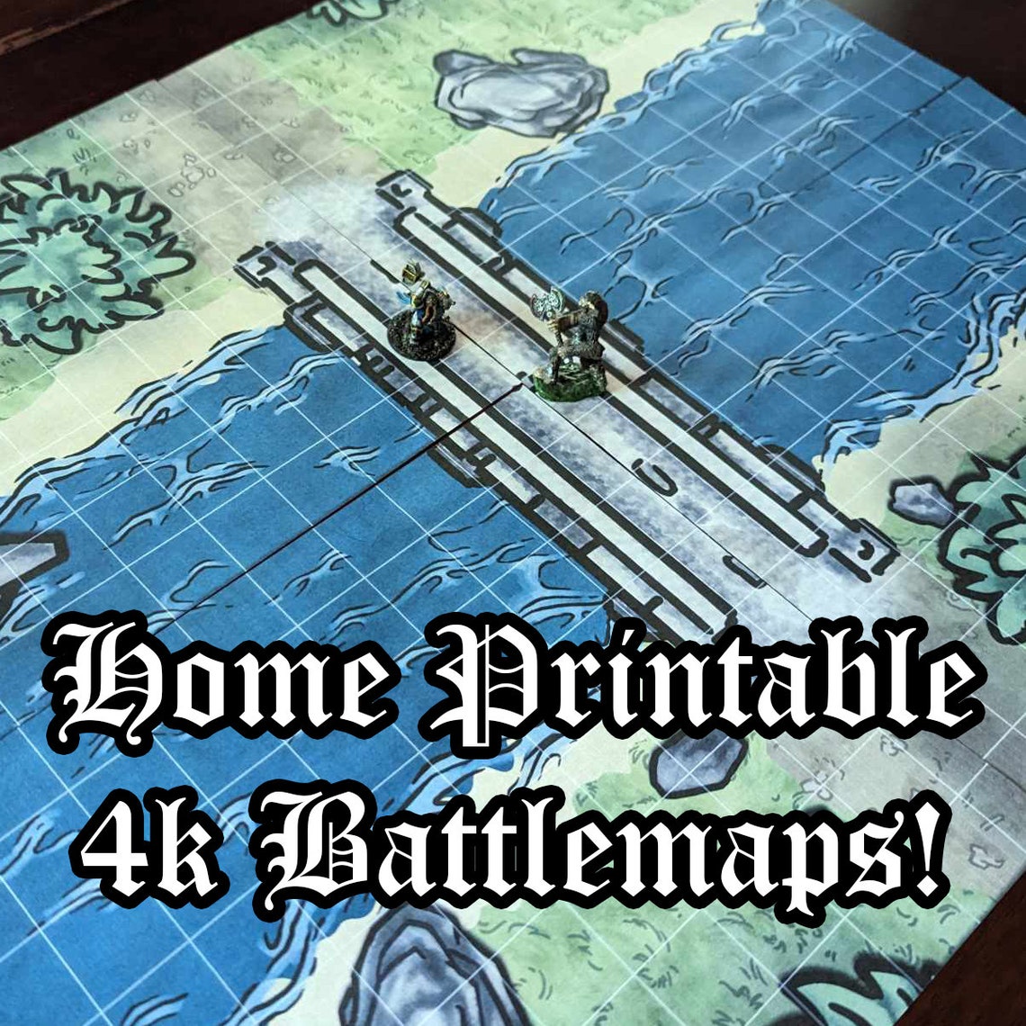 4K Printable River Bridge Battlemap for Ttrpg's - Etsy