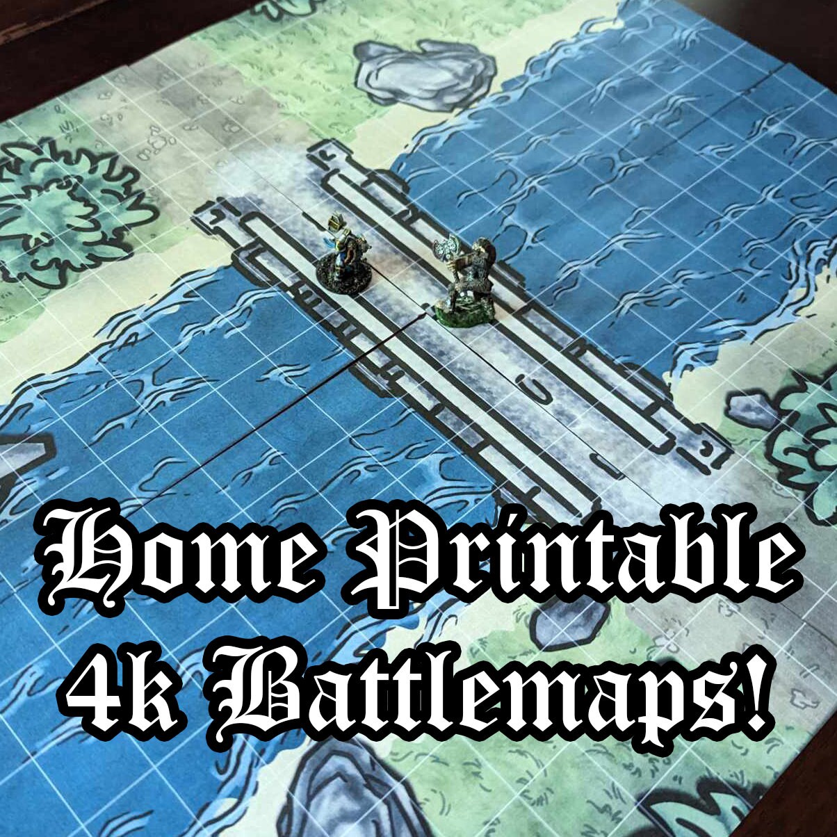 4K Printable River Bridge Battlemap for Ttrpg's - Etsy
