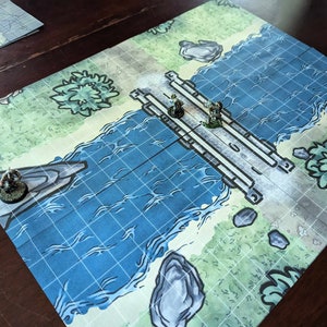 4K Printable River Bridge Battlemap for Ttrpg's - Etsy