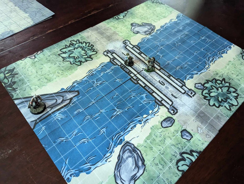 4K Printable River Bridge Battlemap for Ttrpg's - Etsy