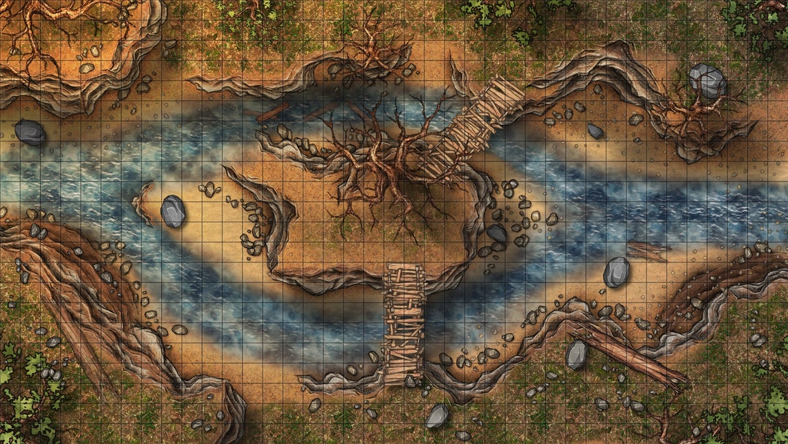 Flooding Ravine Dnd RPG Battlemap 39x22 - Etsy