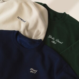 Custom Embroidered Sweatshirt Left Pocket embroidery Sweater custom ...