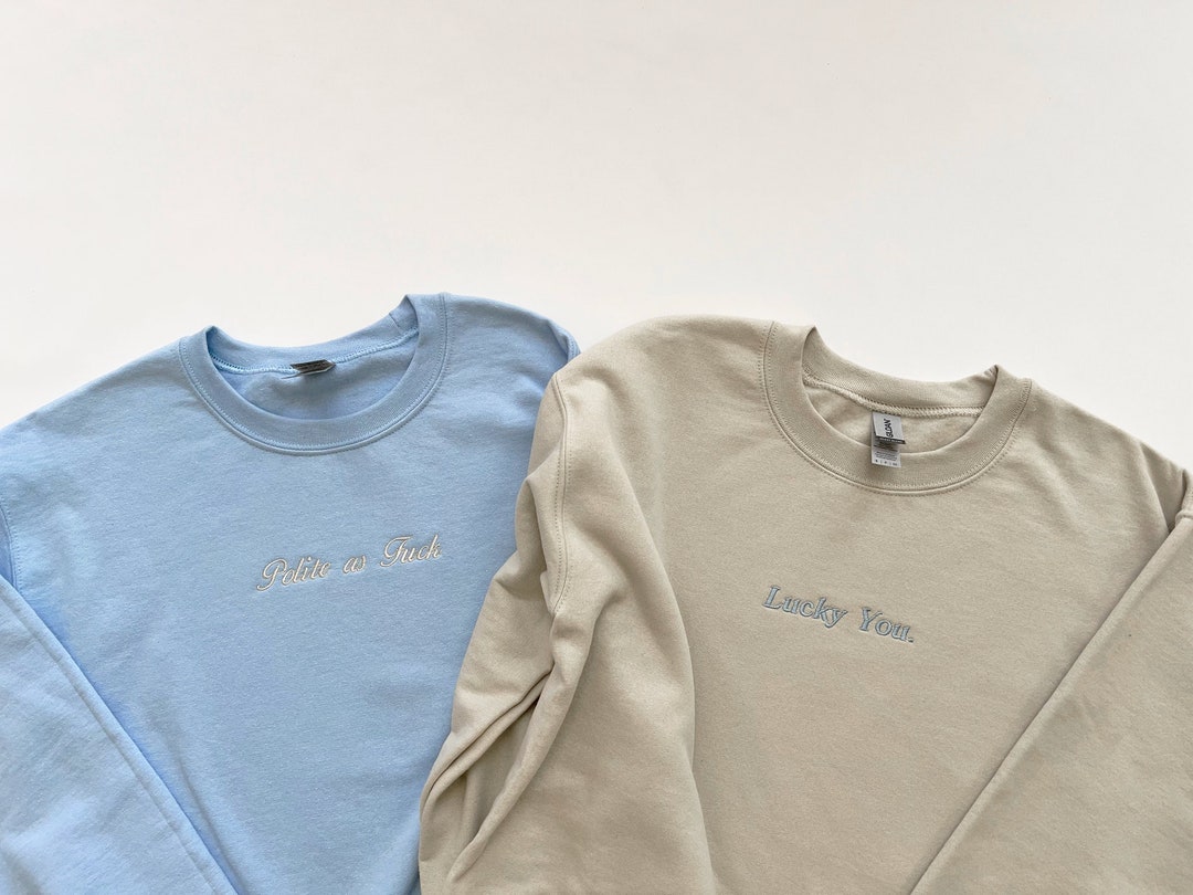 Custom Embroidered Sweatshirt Embroidery Sweater Pullover Personalized ...