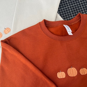 Embroidered Pumpkin Sweatshirt - Halloween Sweatshirt - Embroidered ...